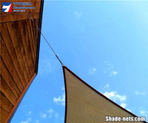 Triangular shade sail installation and color | Direct Shade Nets Factory